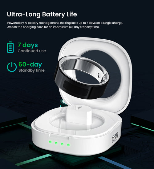 Rogbid SR10 Smart Ring with a vibration feature and a touch screen